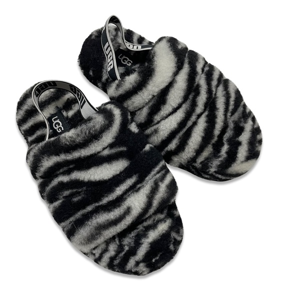 UGG | Shoes | Ugg Fluff Yeah Zebra Slides Girls 2 | Poshmark